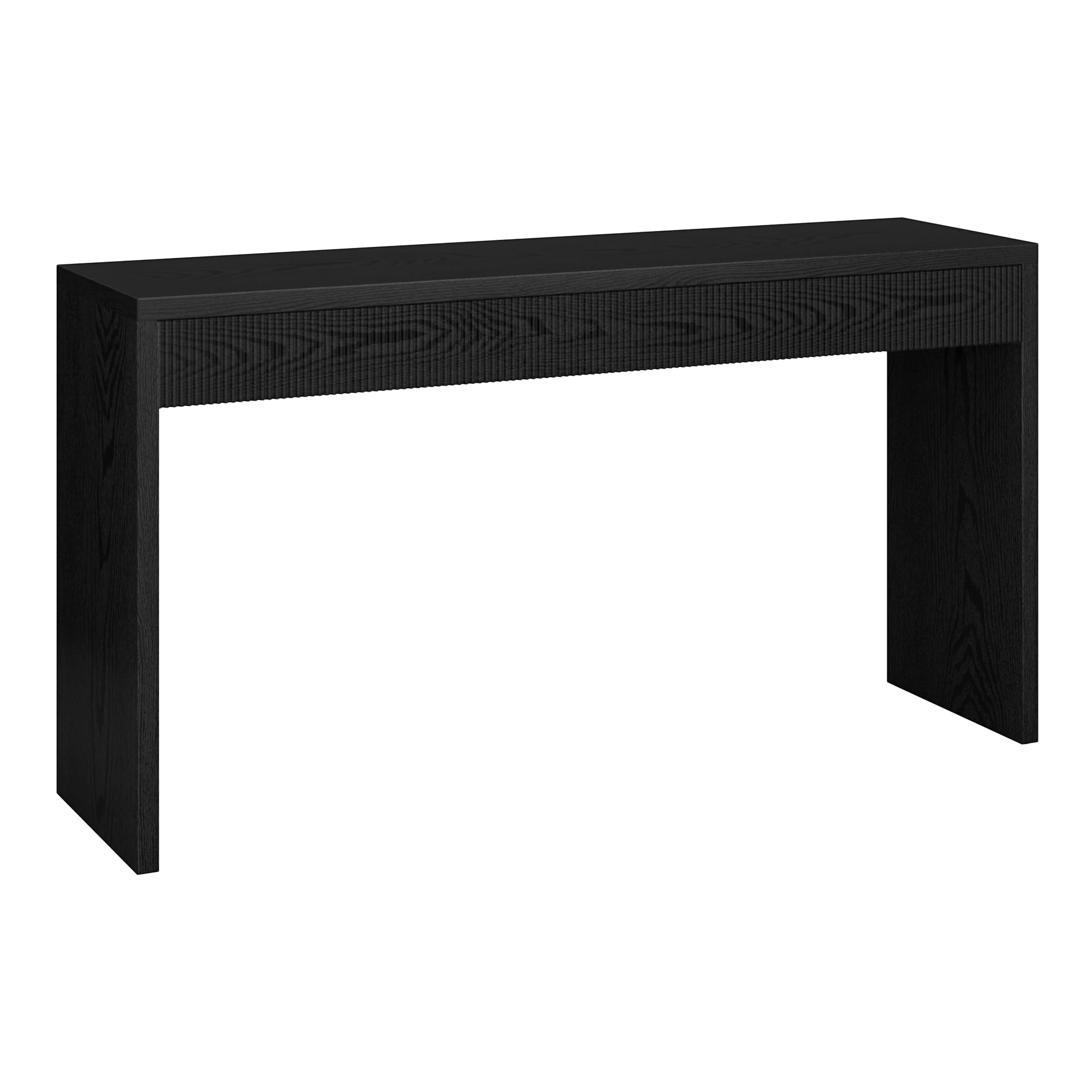 Evelyn&Zoe Lawrence 55" Wide Rectangular Console Table, Black Grain ...