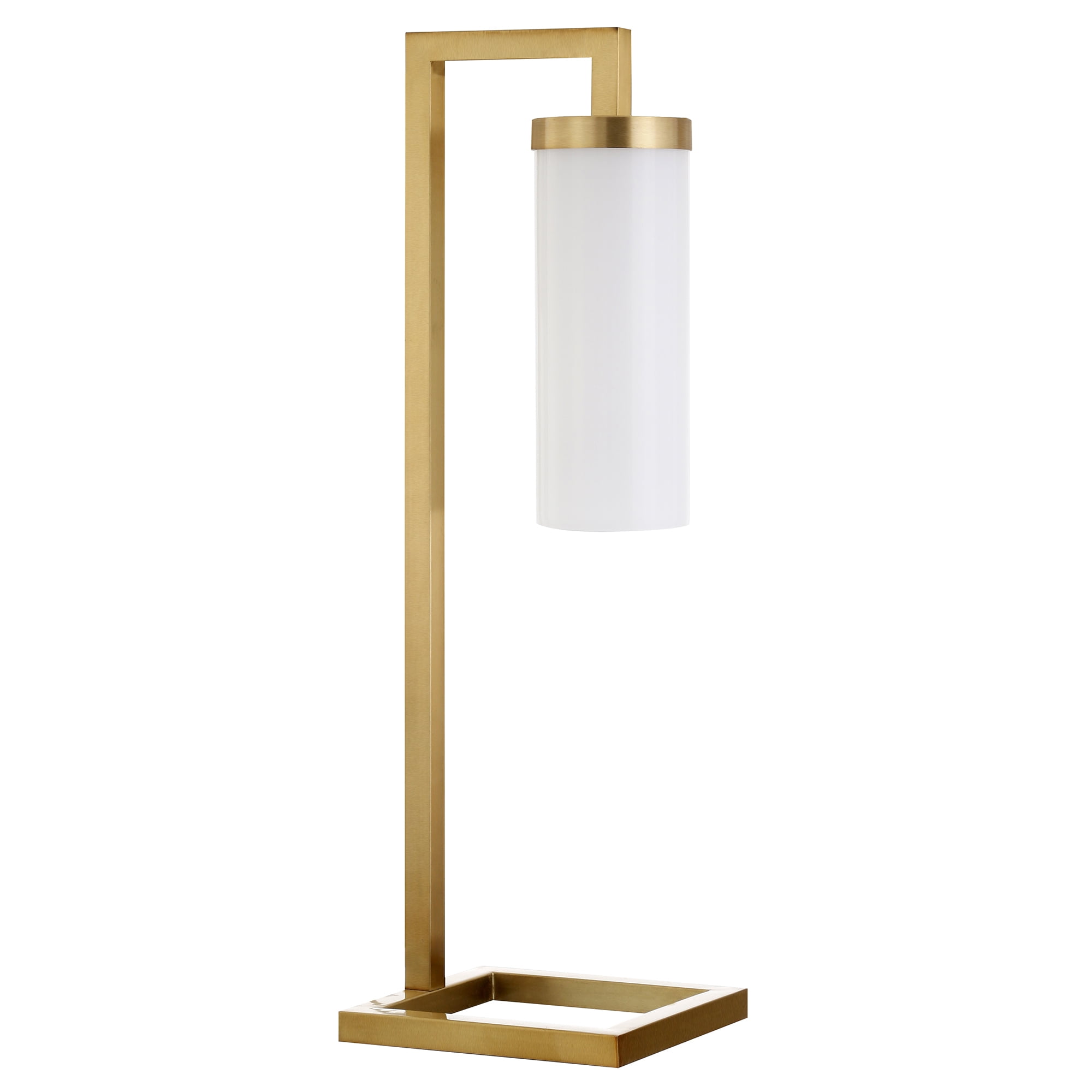 Evelyn&Zoe Malva 26" Modern Metal Table Lamp with White Milk Cylinder ...