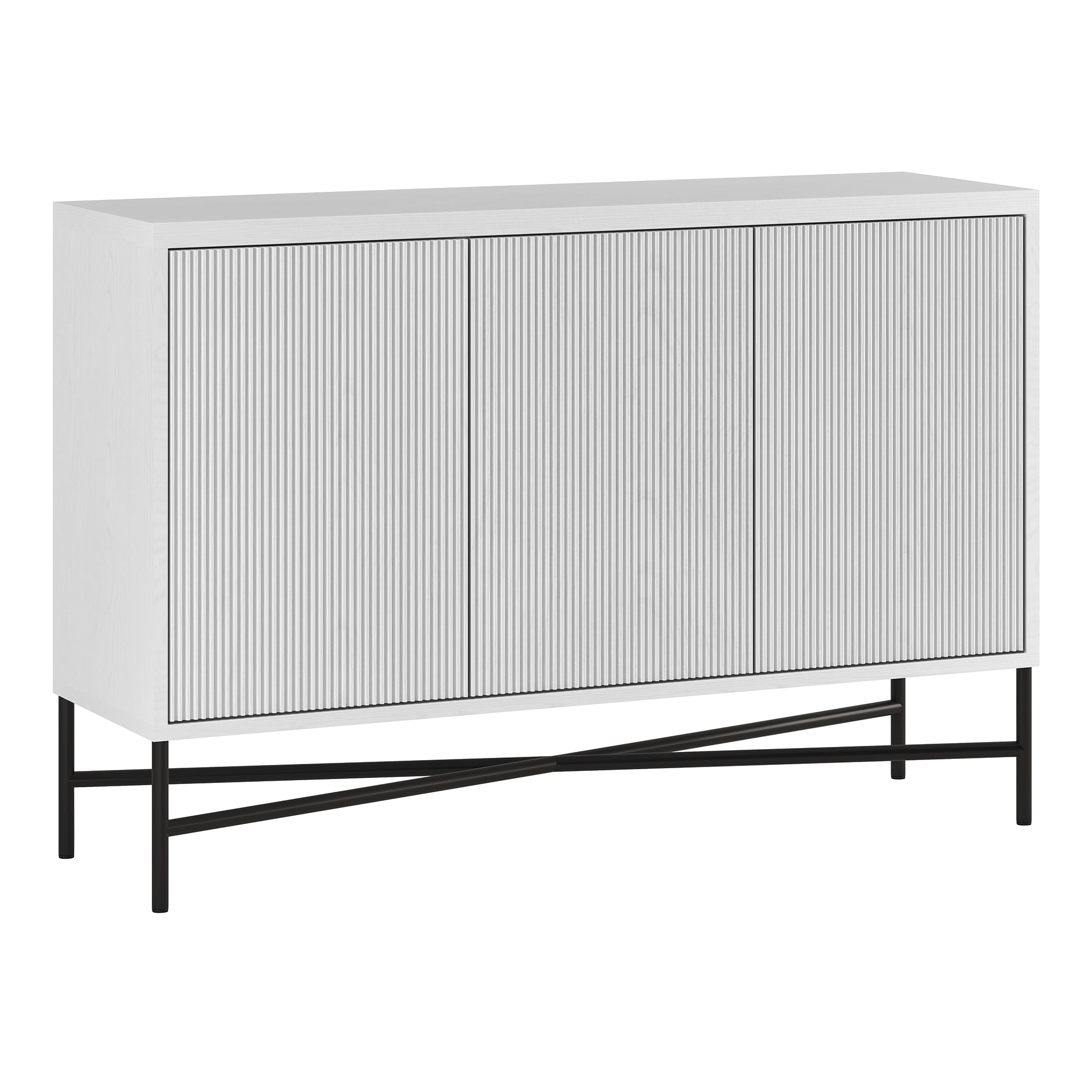 Evelyn&Zoe Brighton 48" Wide Rectangular Buffet Table, White - Walmart.com
