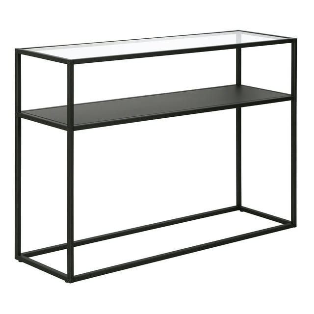 Evelyn&Zoe Nellie 42" Wide Rectangular Console Table with Metal Shelf ...
