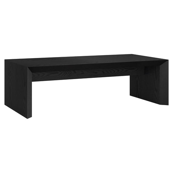 Evelyn&Zoe Oswin 48" Wide Rectangular Coffee Table, Black Grain ...