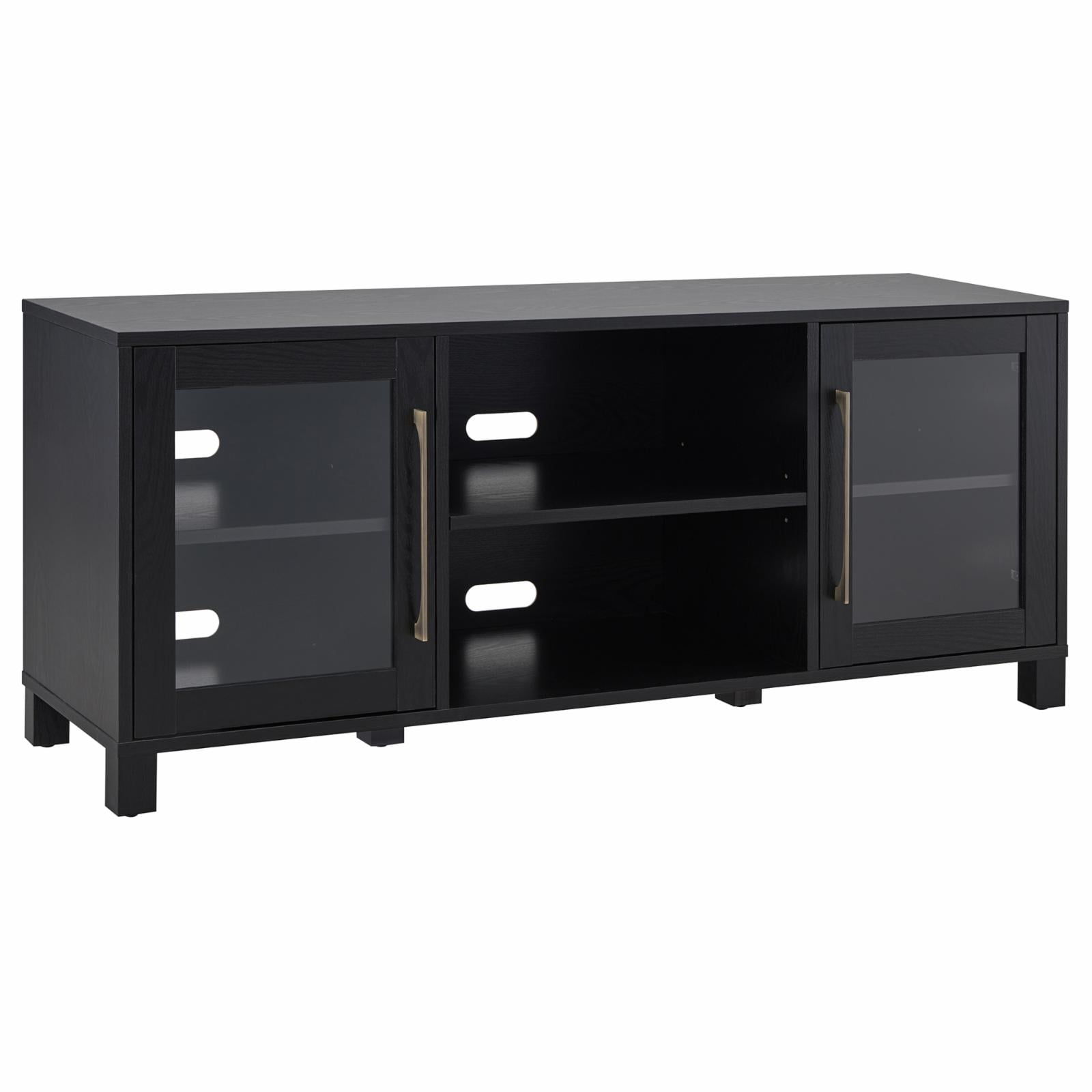 Evelyn&Zoe Quincy Rectangular TV Stand for TV's up to 65", Black Grain ...