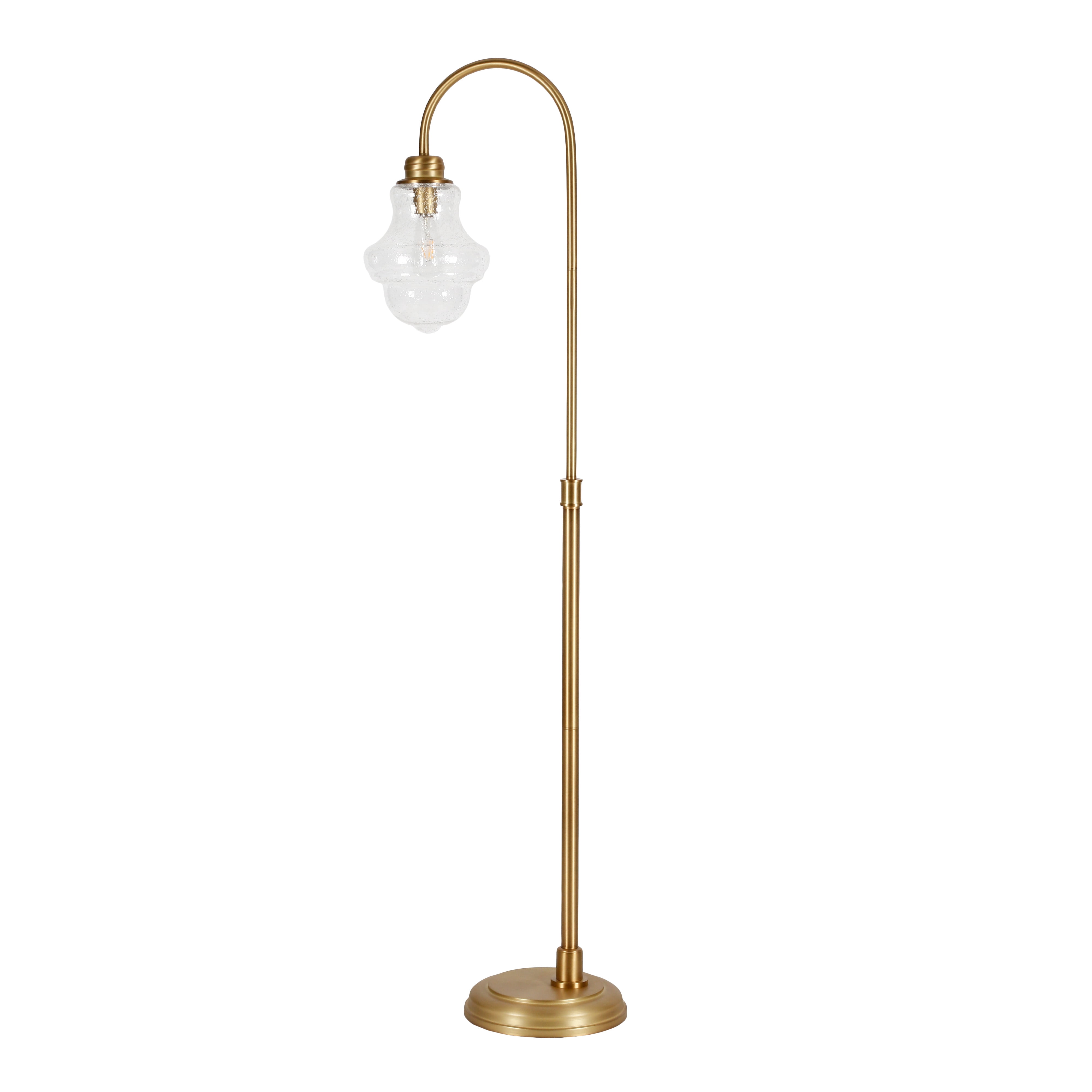 Evelyn&Zoe Sara Modern Farmhouse Metal Arc Floor Lamp, Brass - Walmart.com