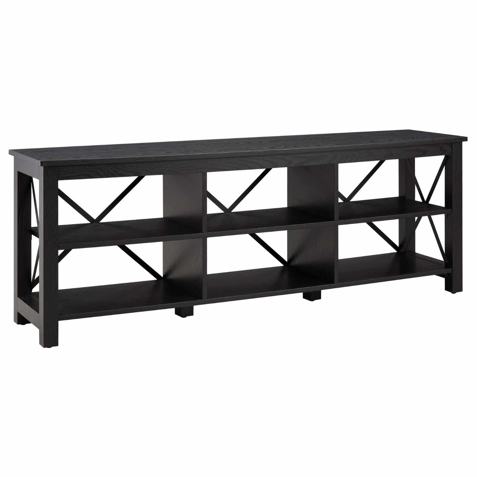 Evelyn&Zoe Sawyer Rectangular TV Stand for TV's up to 75", Black ...