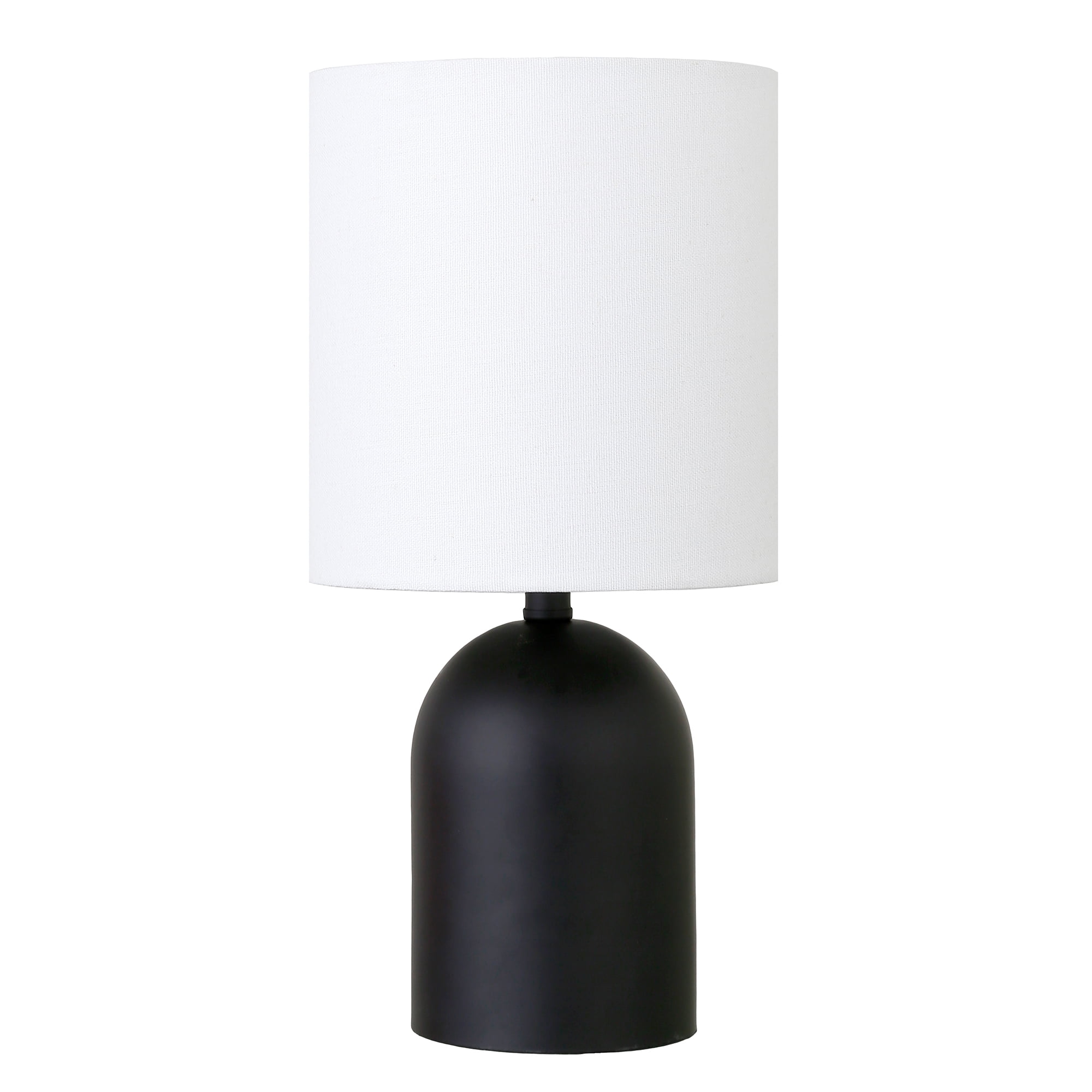 Evelyn&Zoe Talbot 13.25" Tall Mini Lamp with Fabric Shade, Blackened ...
