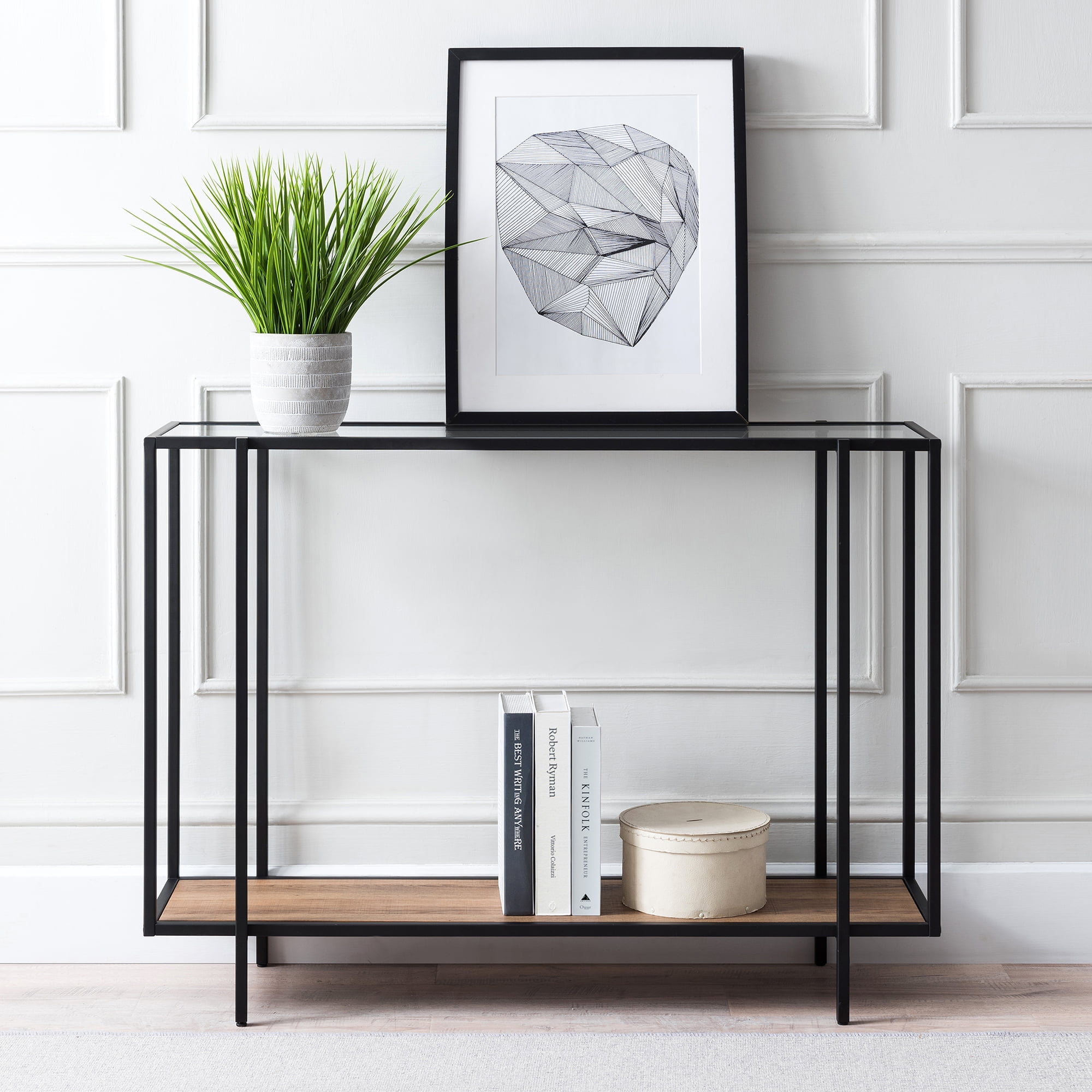 Evelyn&Zoe Vireo 42" Wide Rectangular Console Table with MDF Shelf ...