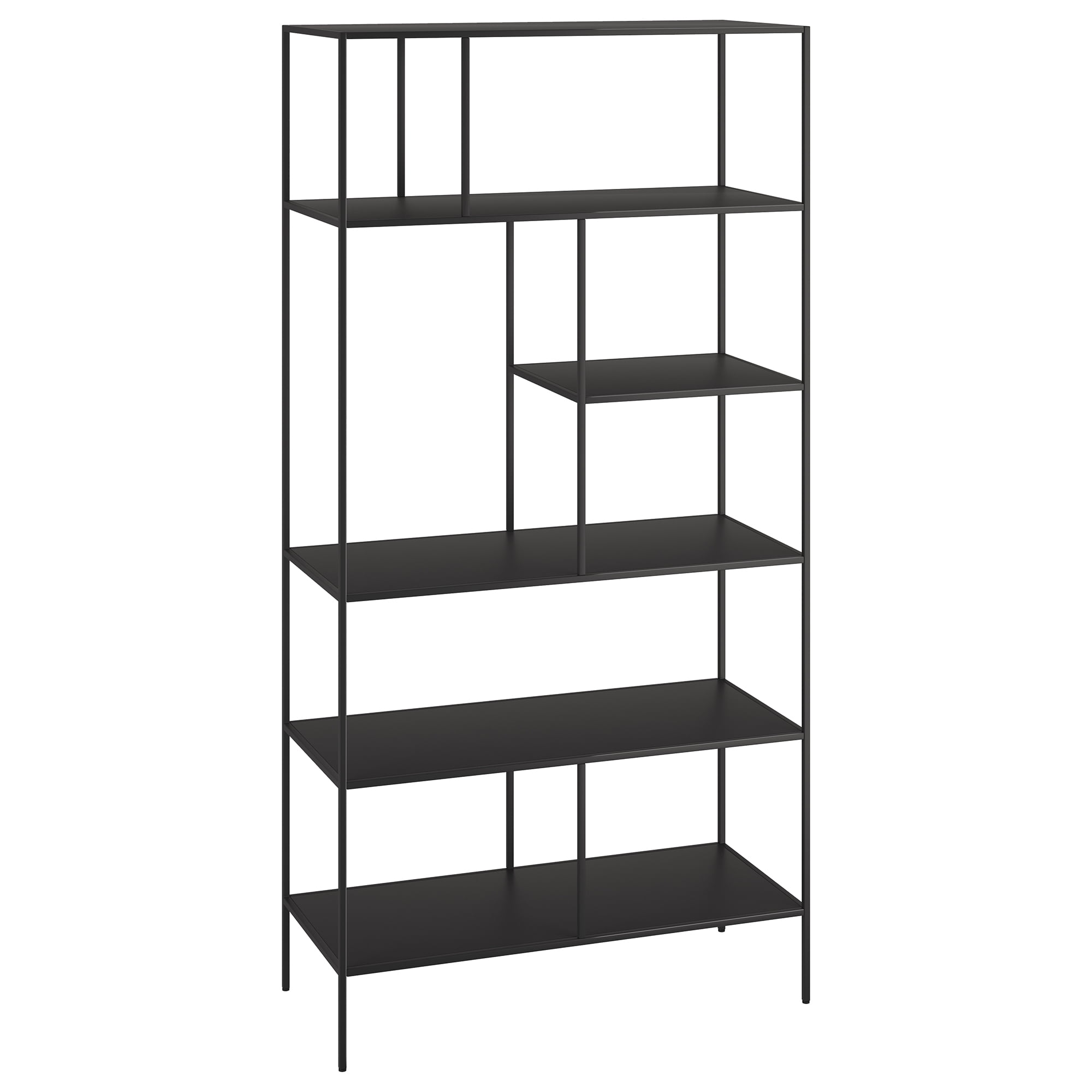 Evelyn&Zoe Winslow 72" Tall Rectangular Bookcase, Blackened Bronze ...