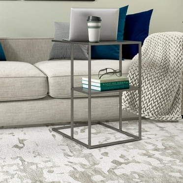 Evelyn&Zoe Lovett 24" Wide Rectangular Side Table, Brass - Walmart.com