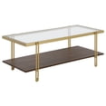 Evelyn&Zoe,ez 45" Wide Rectangular Coffee Table with MDF Shelf, Brass ...