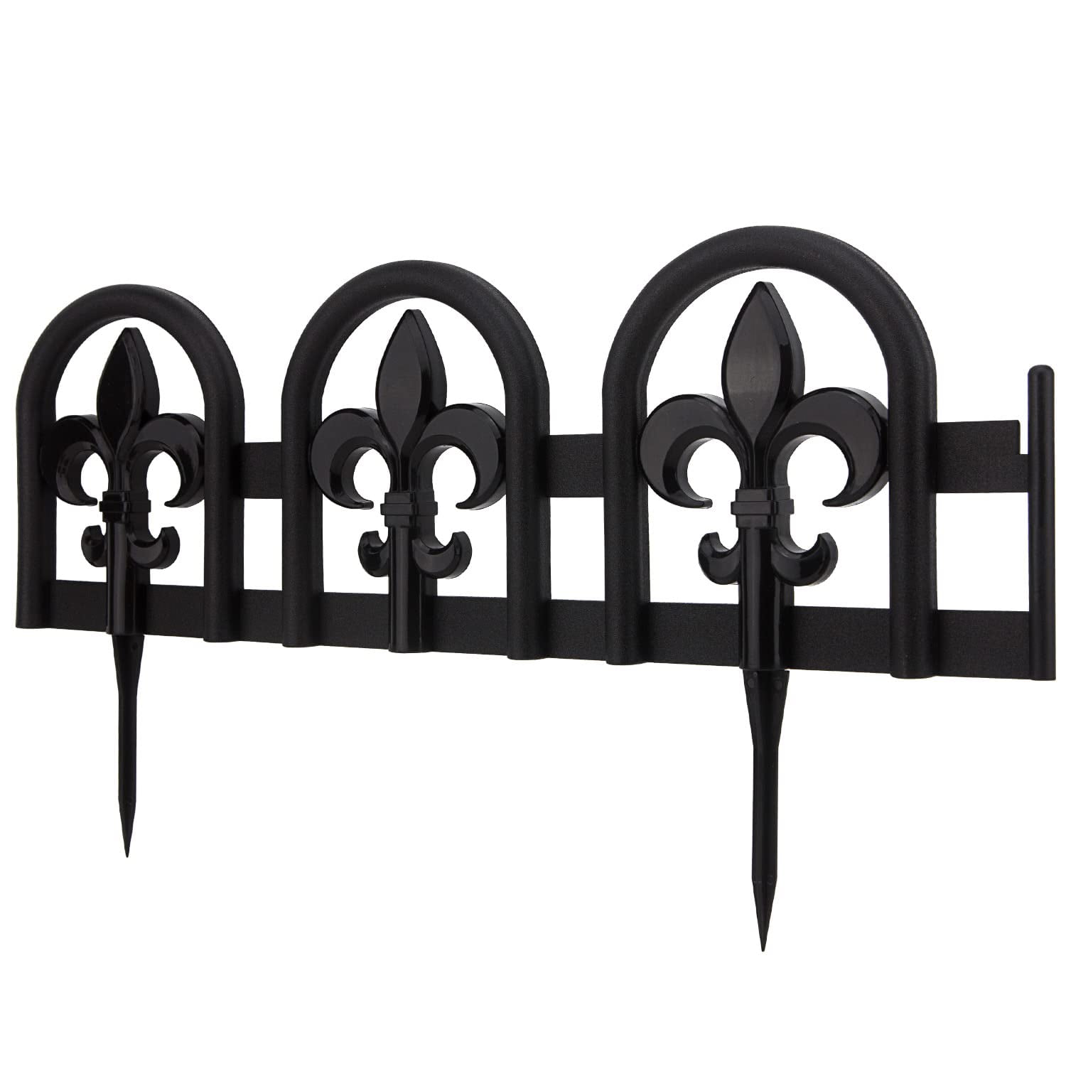Evelyne Black Garden Border Edging: Wrought Iron Design - 15pcs Black ...