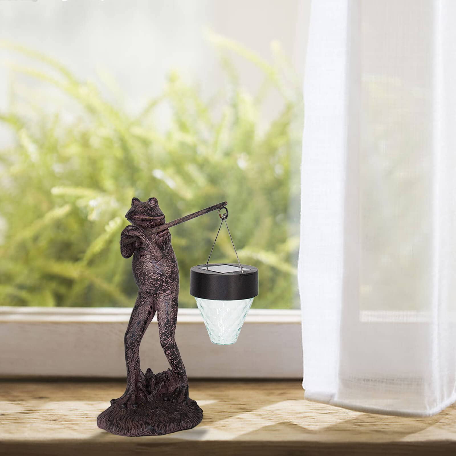 Evelynsun Solar Frog Figurine Lights, Frog Outdoor Decor with ...