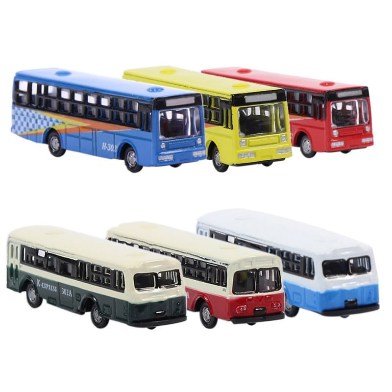 Evemodel 6pcs N Scale 1:160 Diecast Model Buses Mini Bus Train Layout ...