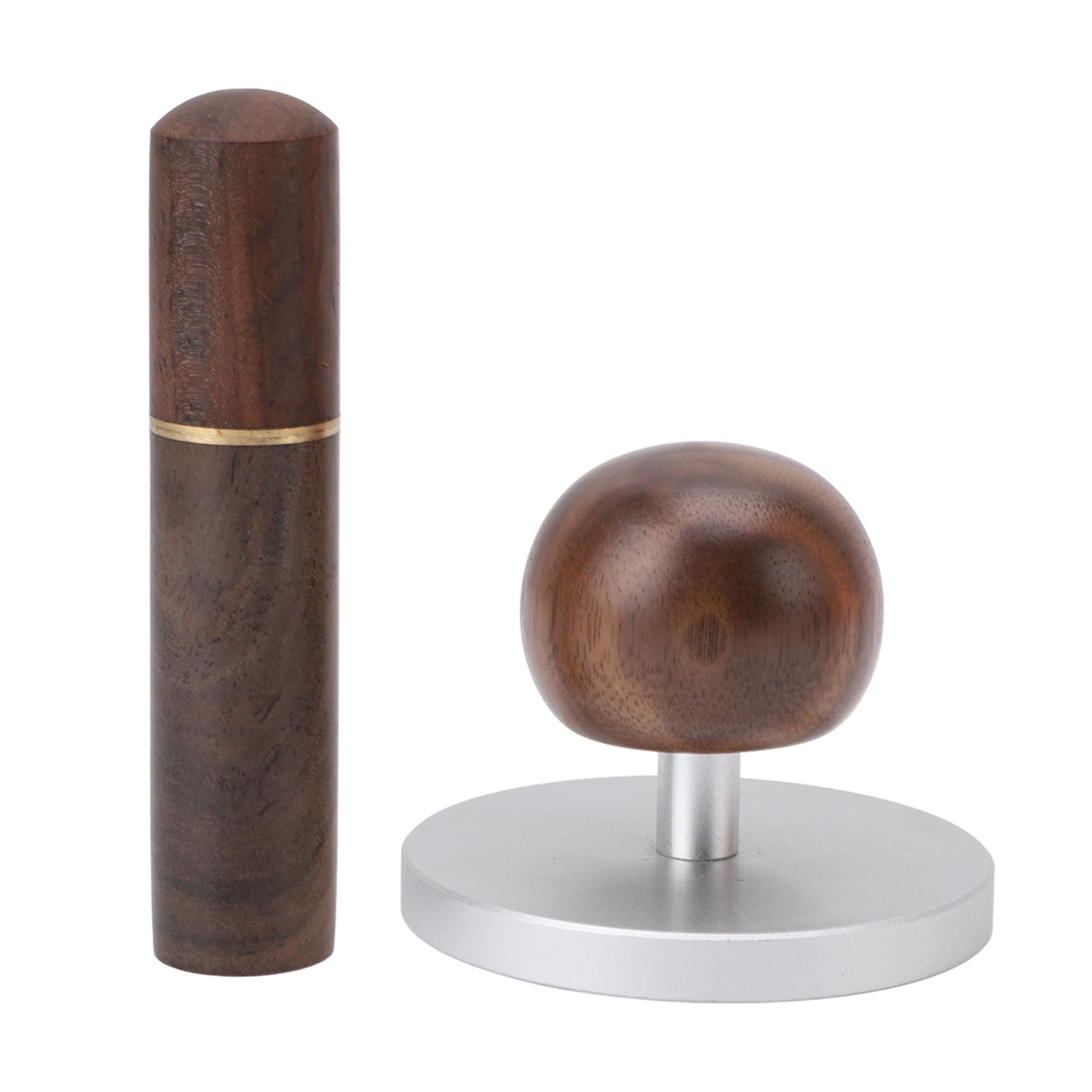 Even Coffee Tamp Distributor Set, Stainless Steel Base, Wood Handle ...