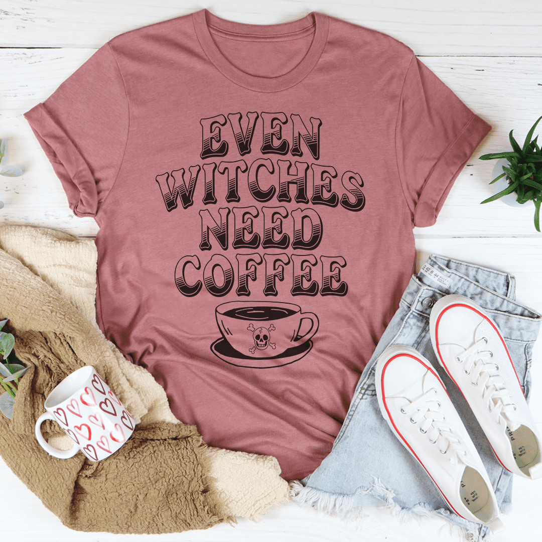 Even Witches Need Coffee Tee Peachy Sunday T-Shirt - Walmart.com