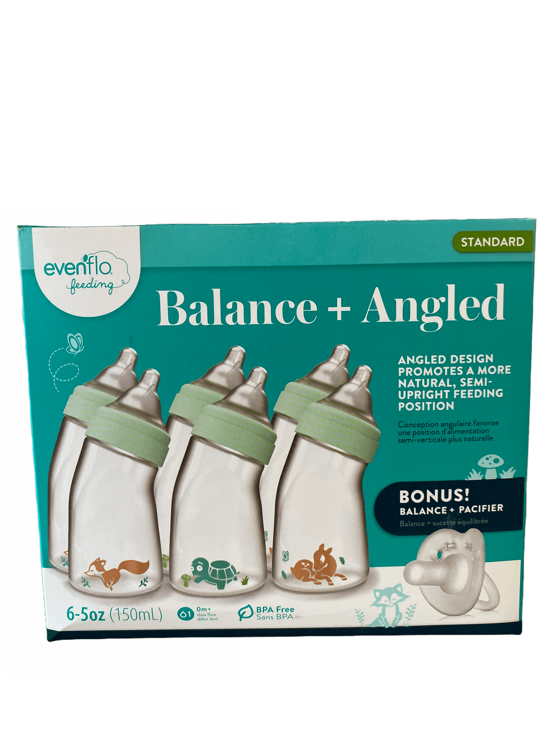 Evenflo Balance+ Newborn Infant Baby Angled Bottle 5oz 6pk with FDA ...