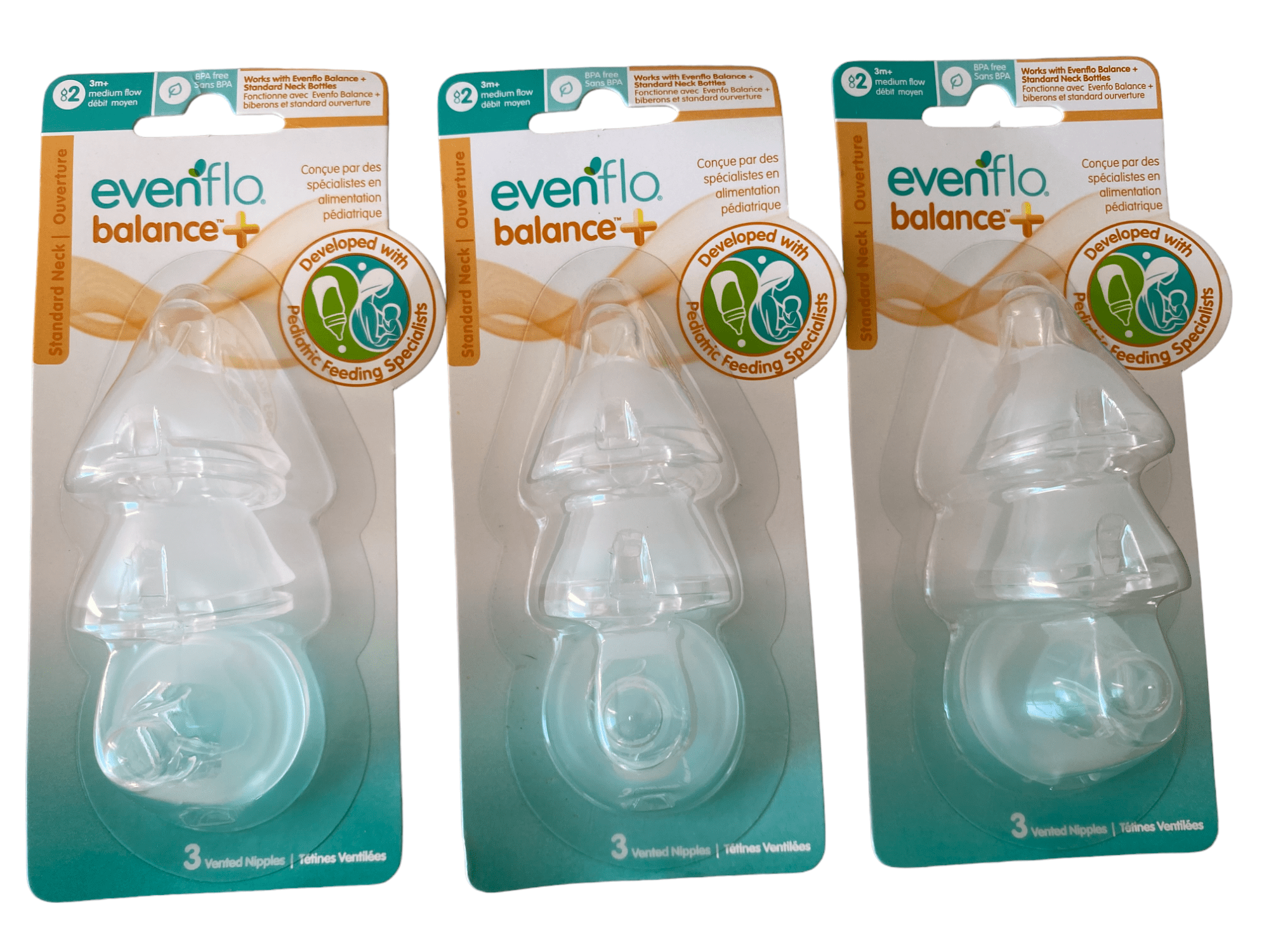 Evenflo Balance + Standard Neck Baby Bottle Nipples-Medium 3m+, 9 Ct ...
