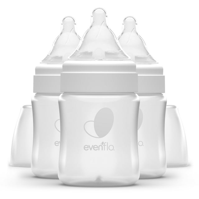 Evenflo Balance + Wide Neck BPA-Free Plastic Baby Bottles, 5oz, Clear ...