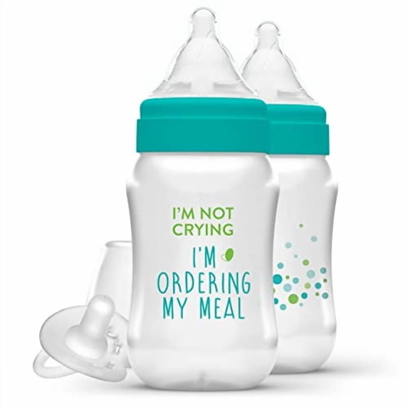 Evenflo Feeding Balance + Wide Neck Printed Bottles, 9oz 2pk, with ...