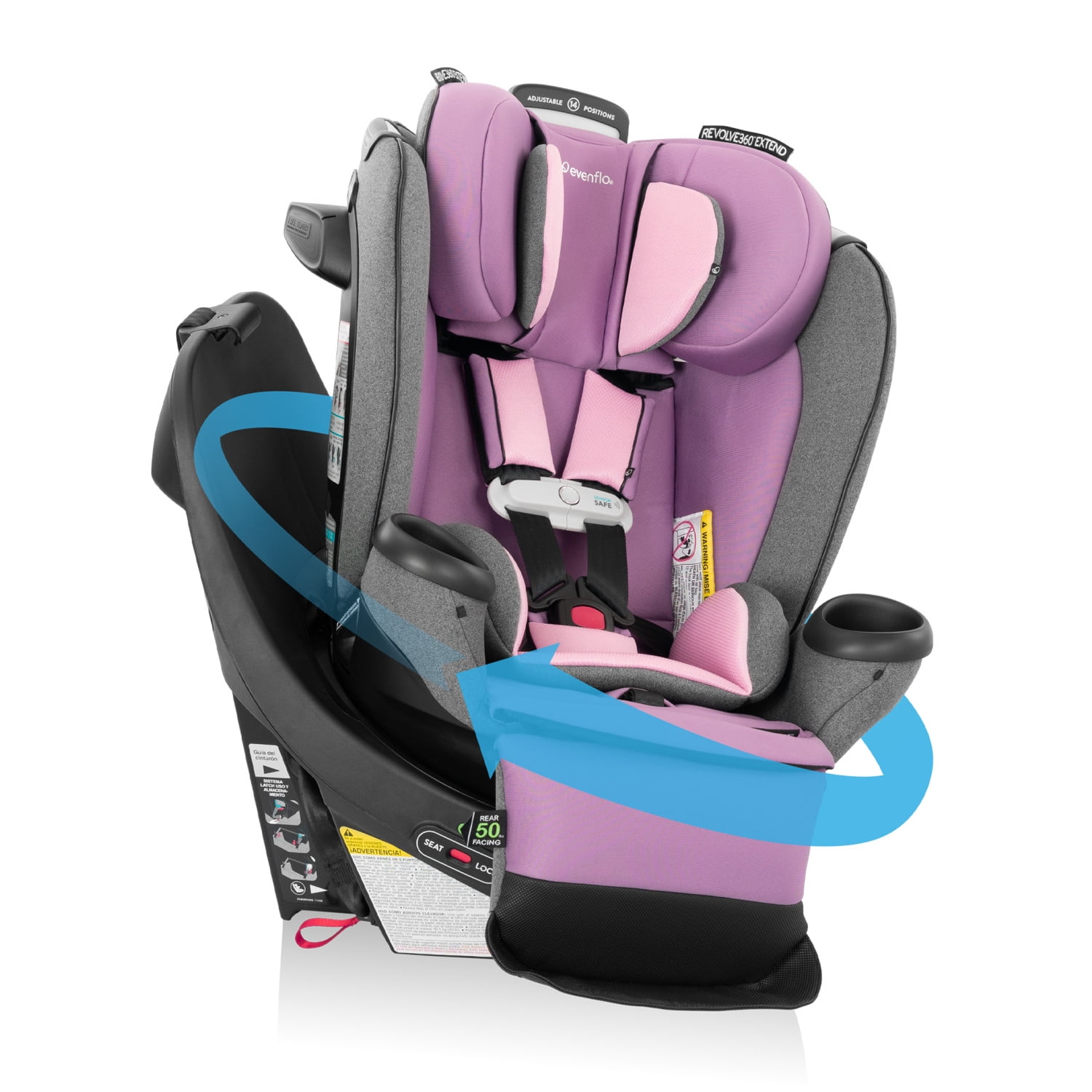 Evenflo Gold Revolve360 Extend All-in-One Rotational Car Seat with SensorSafe (Opal) - Walmart ...