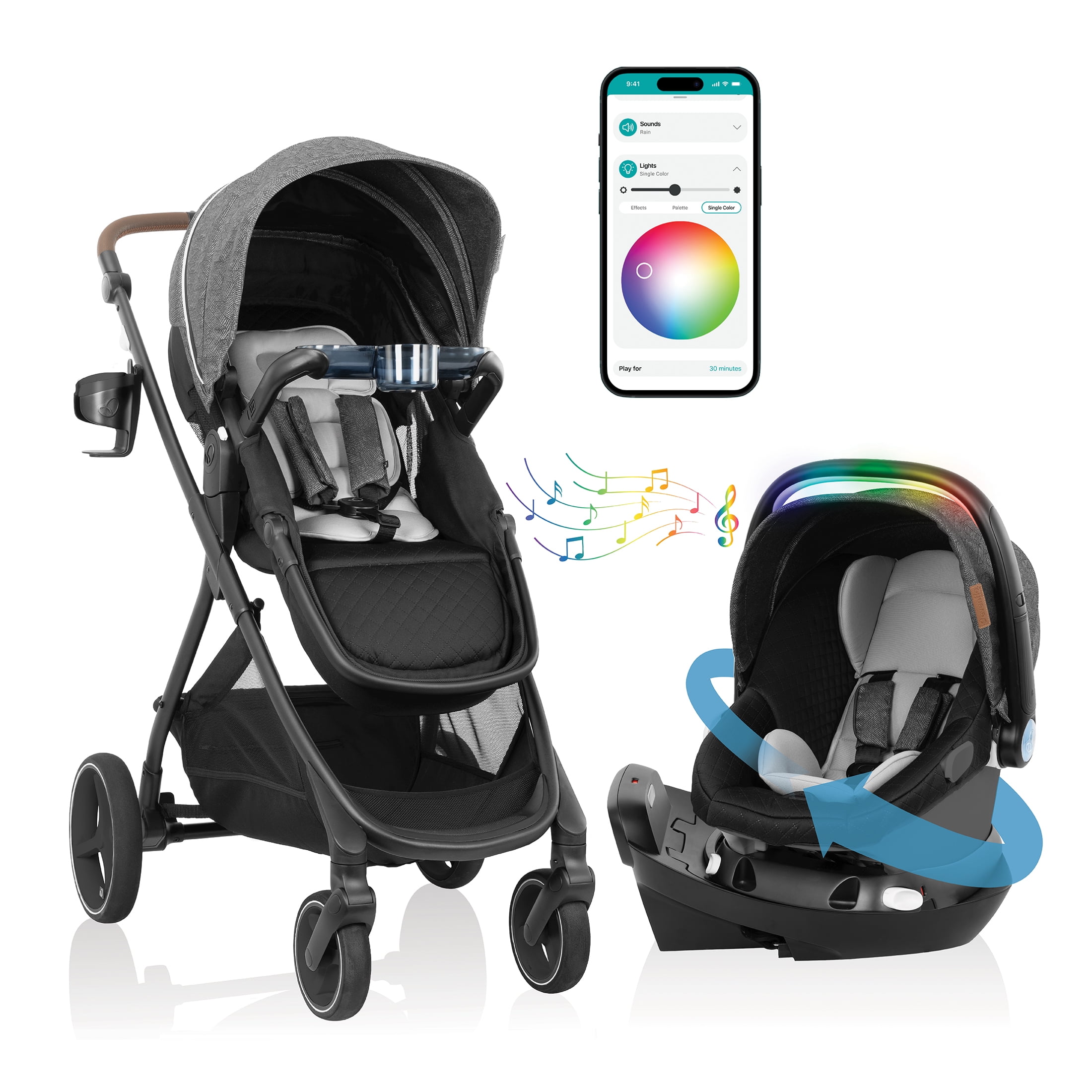 Evenflo Shyft Intuiti+ Travel System featuring Revolve180 LiteMax NXT ...