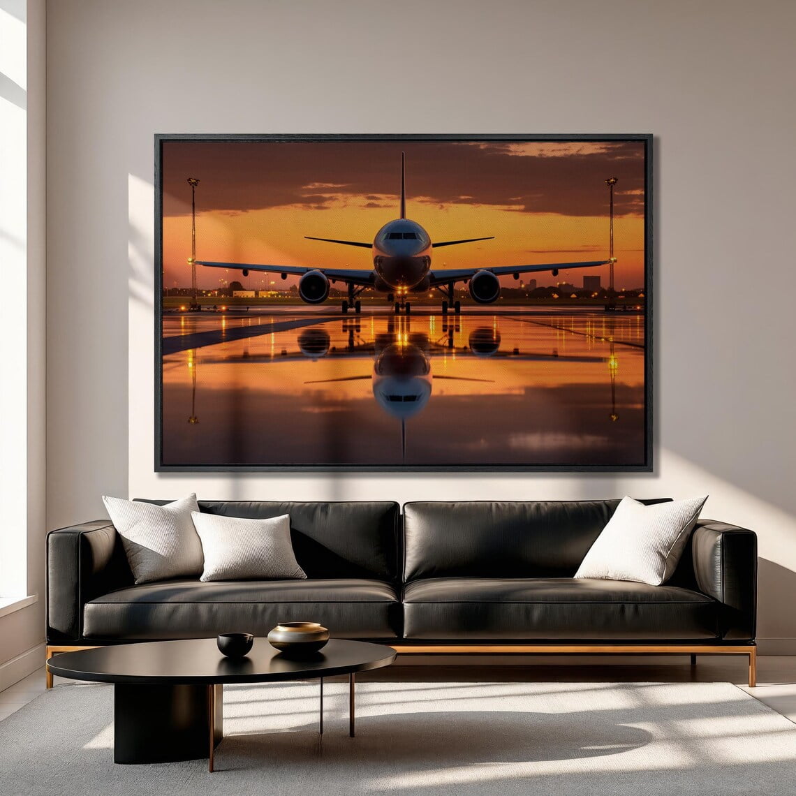 Evening Airplane Poster Warm Sunlight Aviation Wall Art, 12x18 UNFRAMED ...