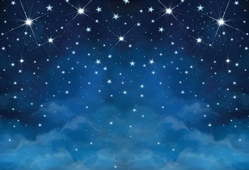 Evening Blue Starry Night Backdrop Shining Stars Cloud Kids Newborn ...