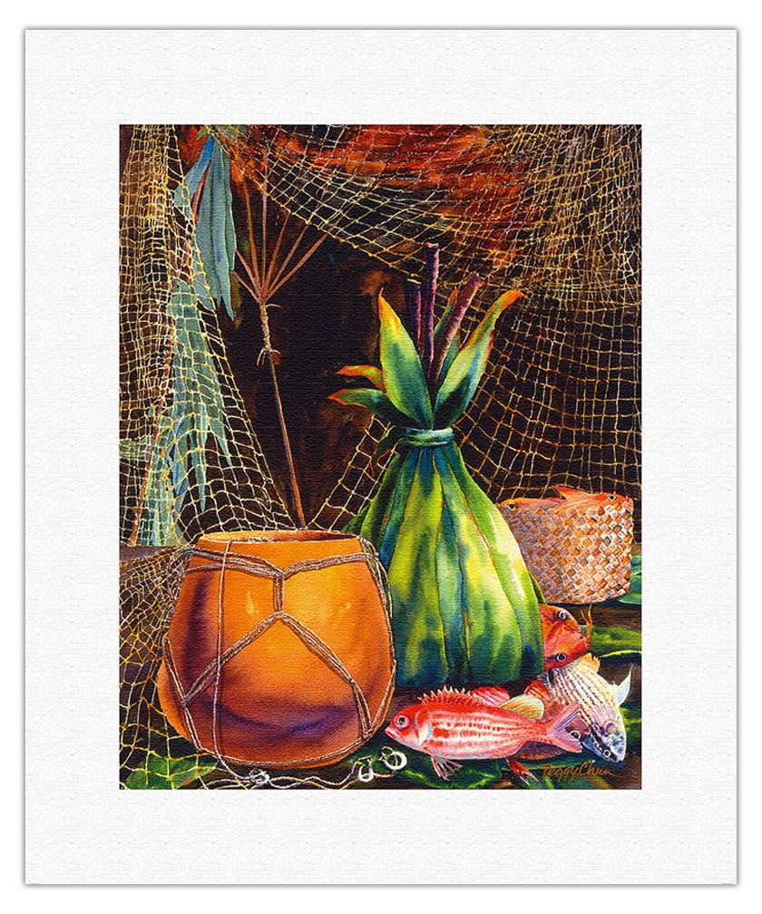 Evening Catch - Hawaiian Fish Nets (’Upena) - Tied Gourd (Ipu Hawele ...