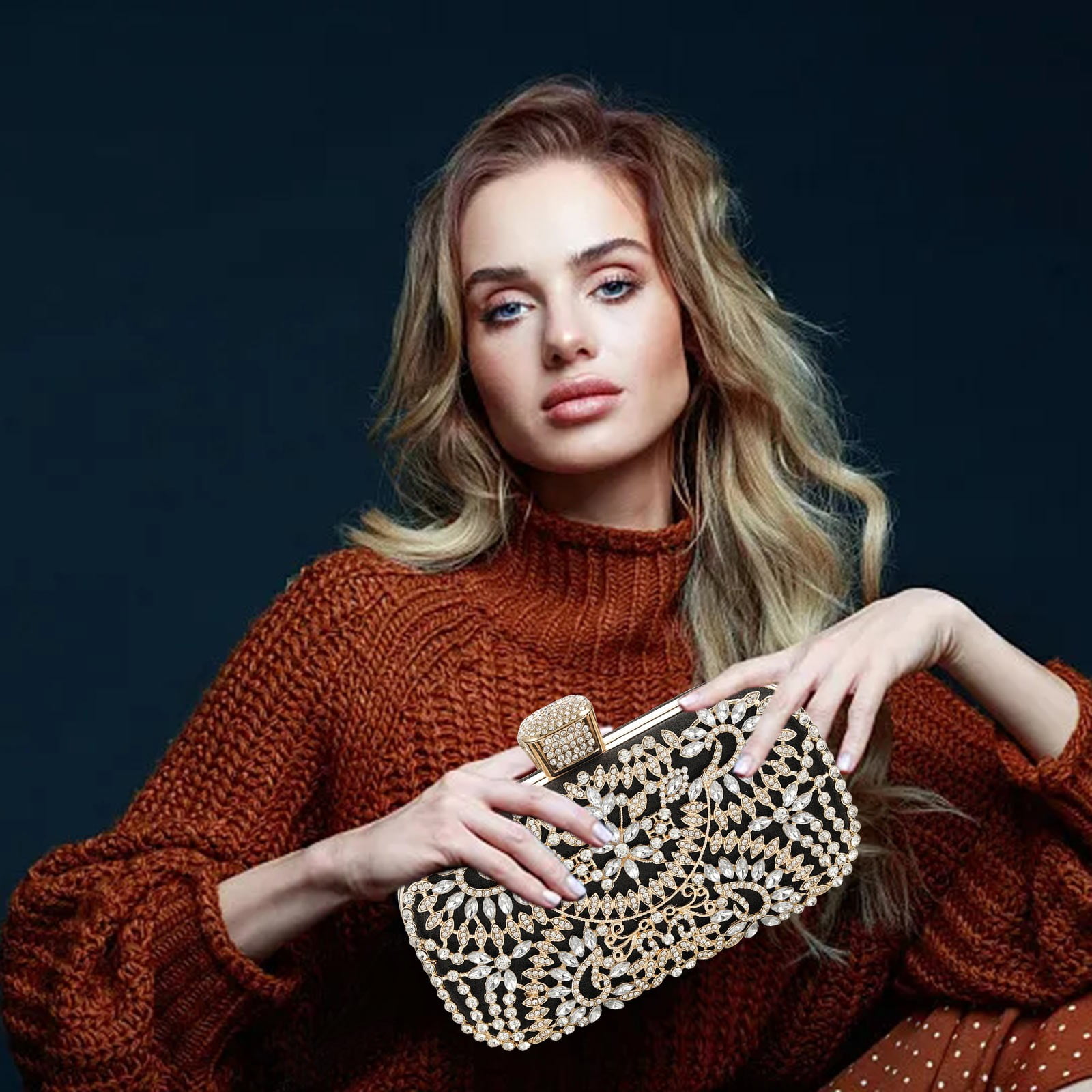 Evening Clutch Bags for Women Elegant Prom Party Handbag Wedding Purse ...