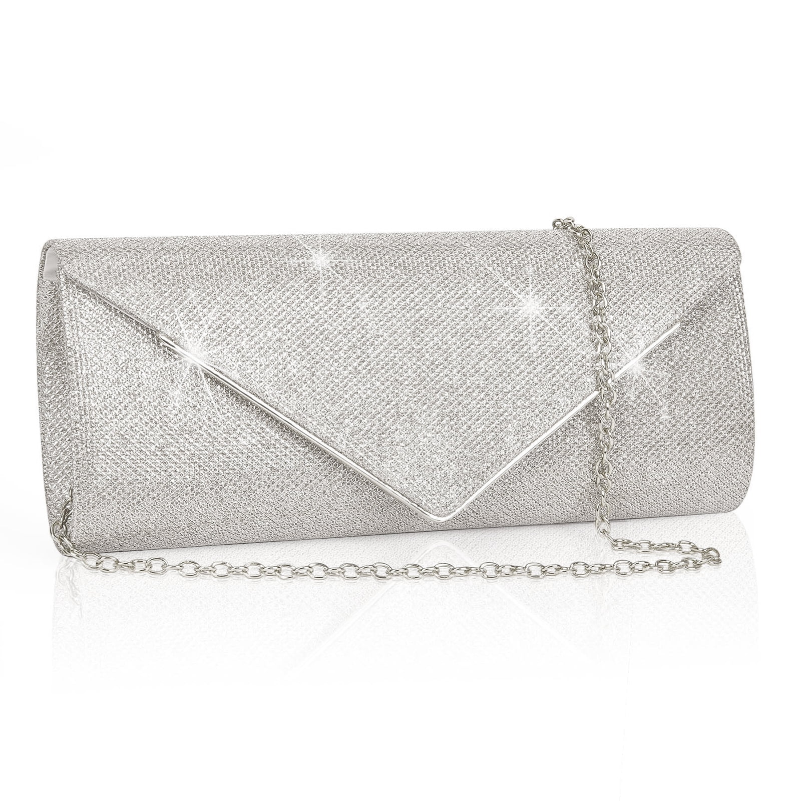 Evening Clutch Purses, Sparkling Envelope Evening Bag with Detachable ...