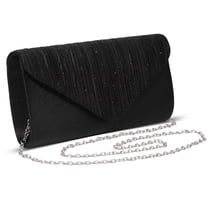 Evening Clutch Bag Shine Bright Metallic PU Crossbody Pleated Bag for ...