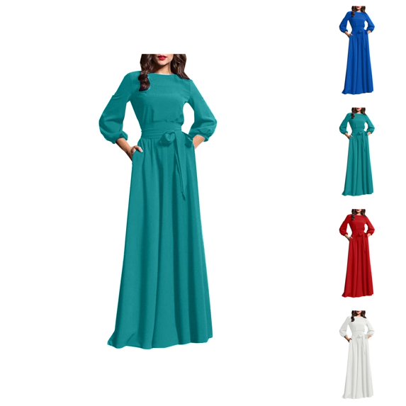 Evening Dresses for Women Prom Dress Ladies Bohemian Retro Sleeve ...