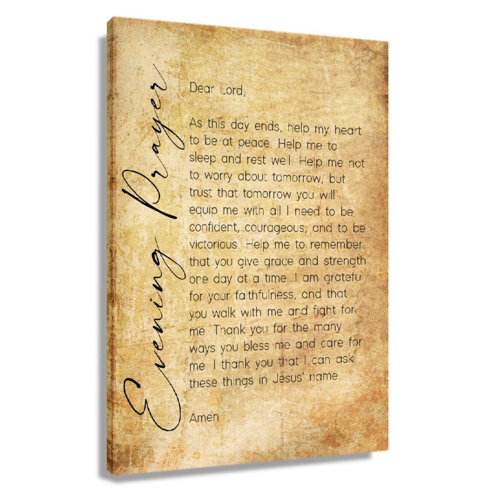 Evening Prayer Bible Quote Wall Art Scripture Posters Poster Pictures ...