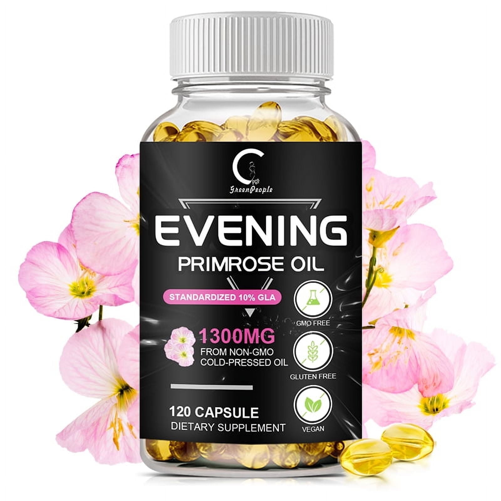 Green People Evening Primrose Oil Capsules, 1300mg Softgels, 120 ...