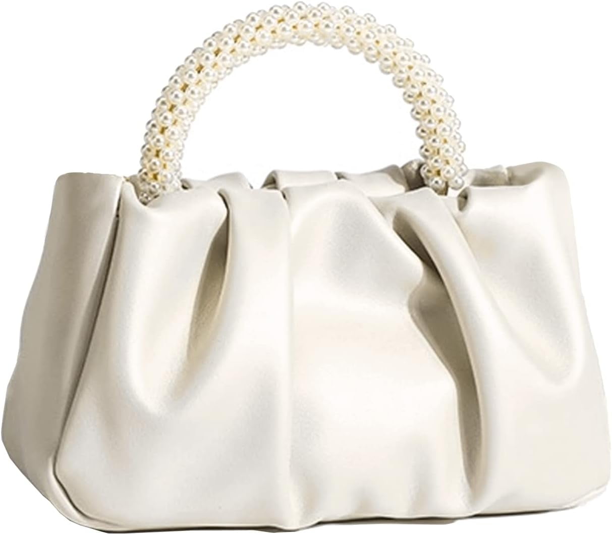Evening Purse Women Small Handbags Soft Leather Ruched Bag Wedding ...