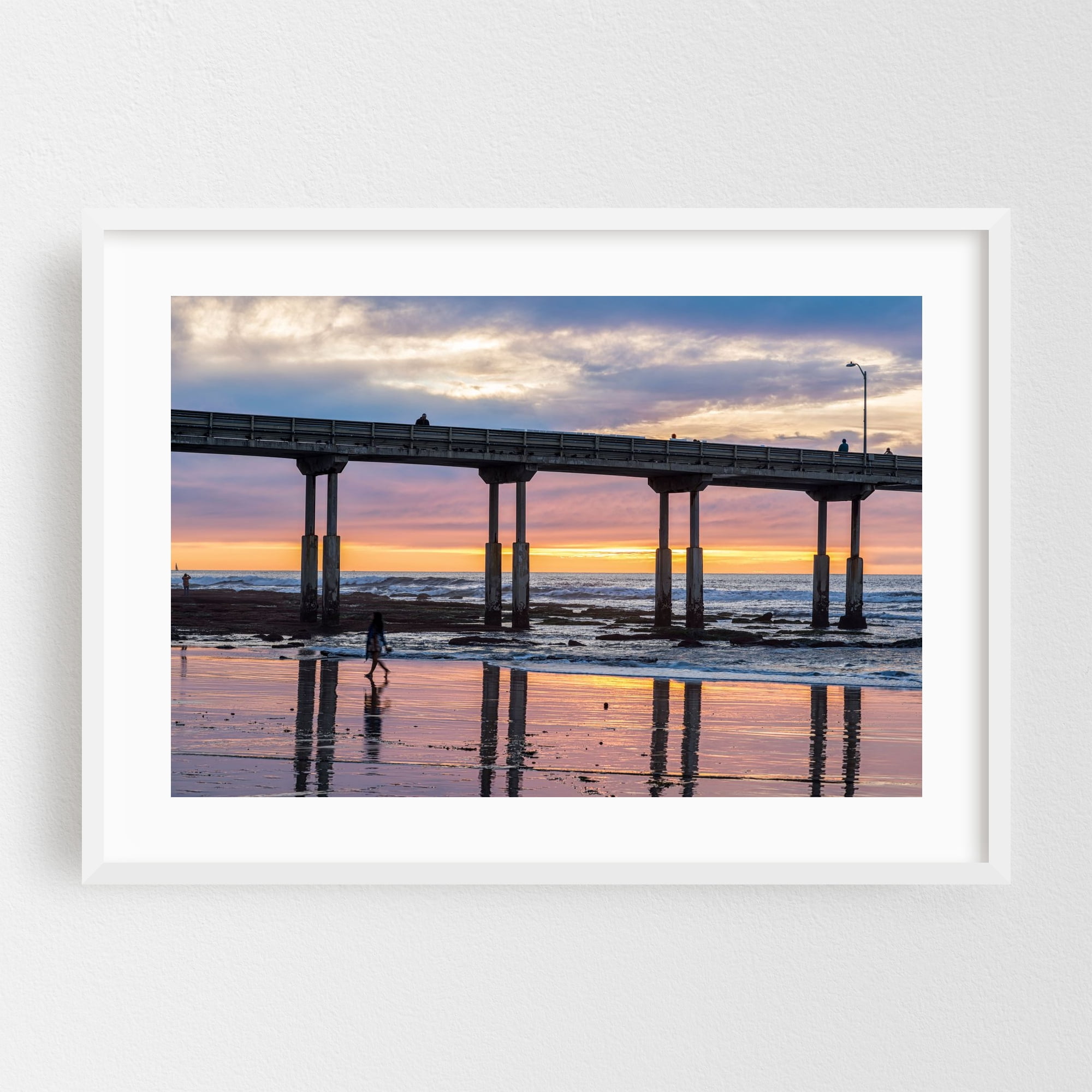 Evening Stroll Reflections - Photography Sunset Bridge Beach Seascape ...