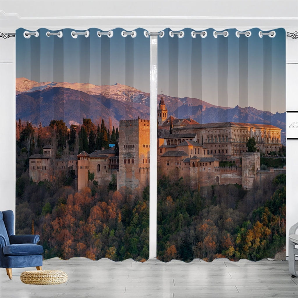 Evening Sunset Cross Sea Bridge Scenery Curtain City Lights Curtain 2 ...