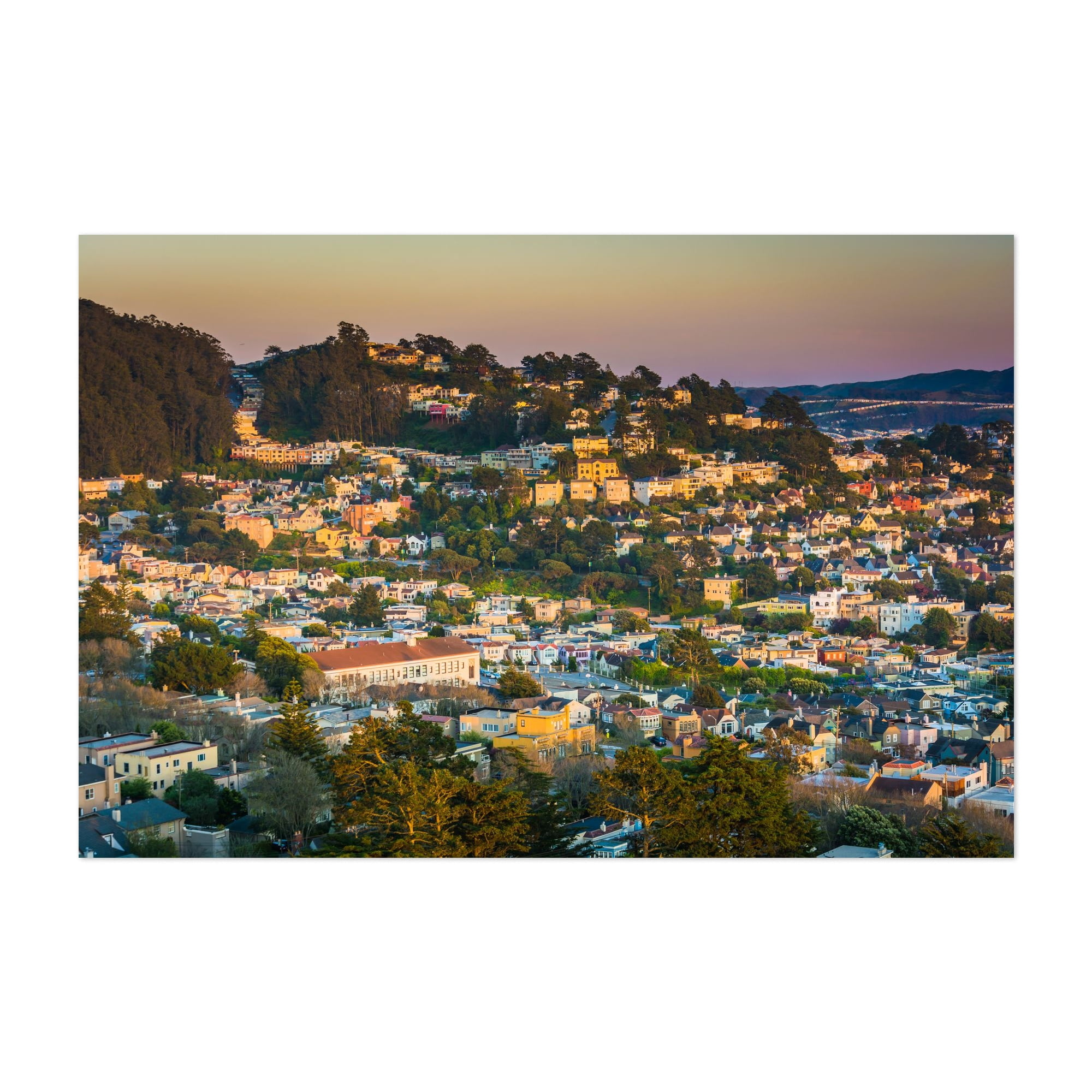 Evening View from Hawk Hill Park - San Francisco California Photography ...