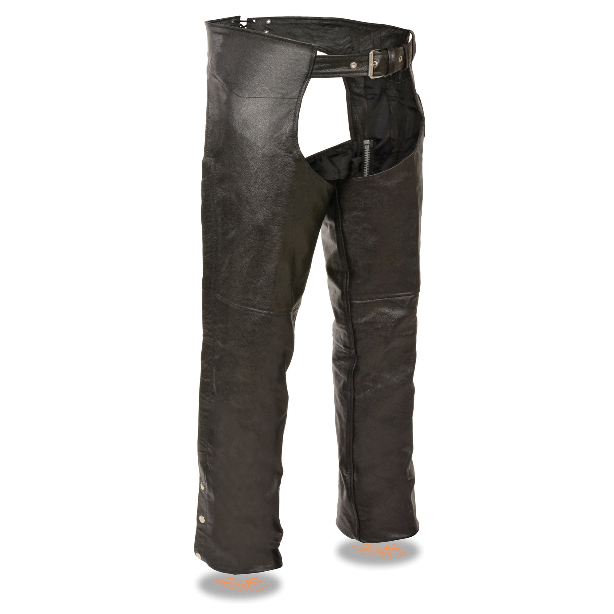 Event Biker EL1117BO Black Real Premium Leather Motorcycle Chaps for ...