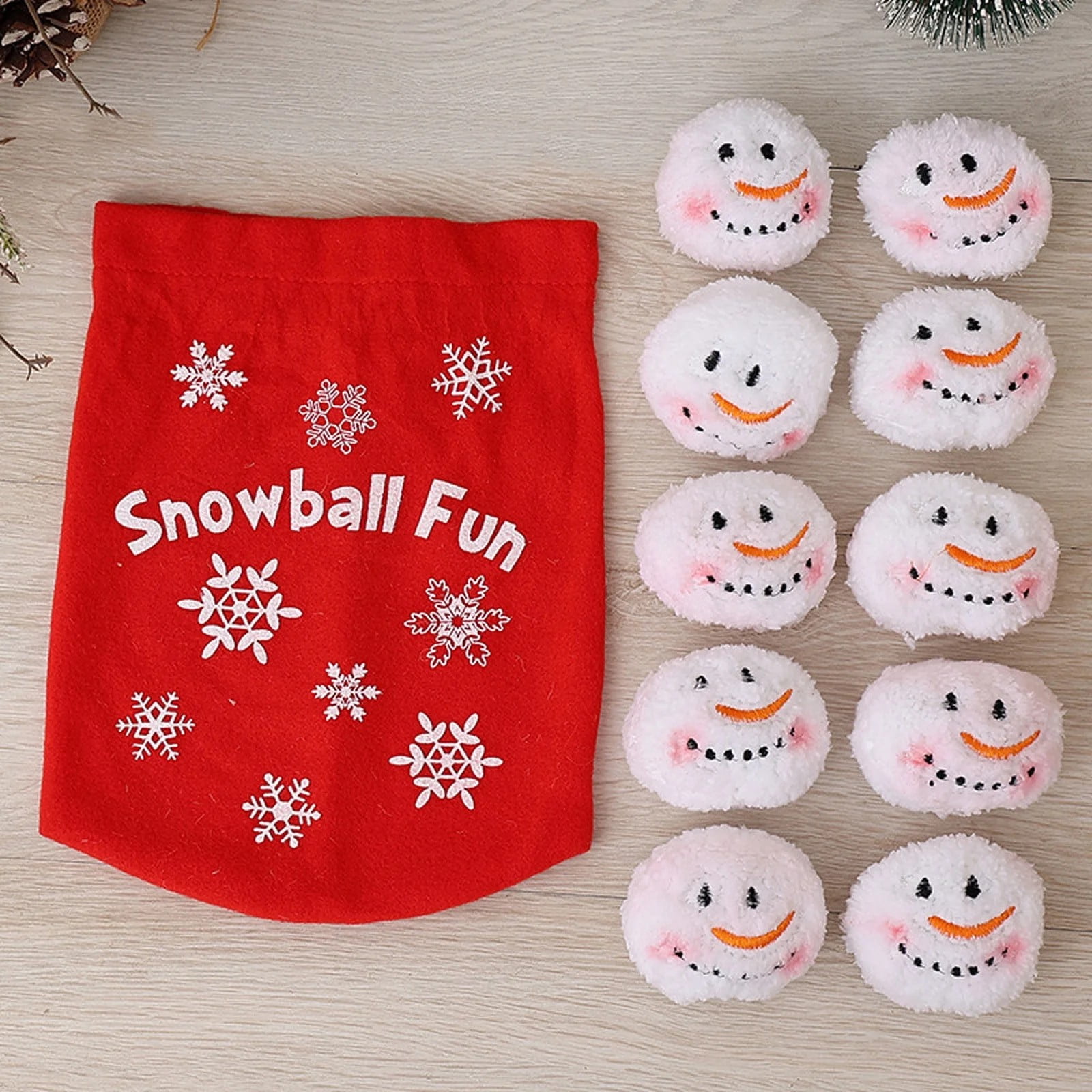 Event Decorations,10 Pcs Plush Snowmen Snowball Fight Snowmen With Bag ...
