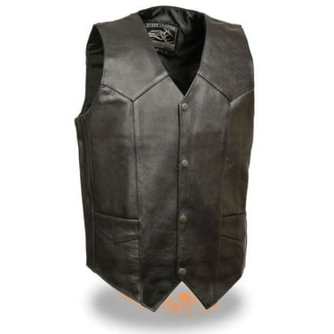 Maxam Buffalo Leather Motorcycle Vests for Men - Medium - Walmart.com
