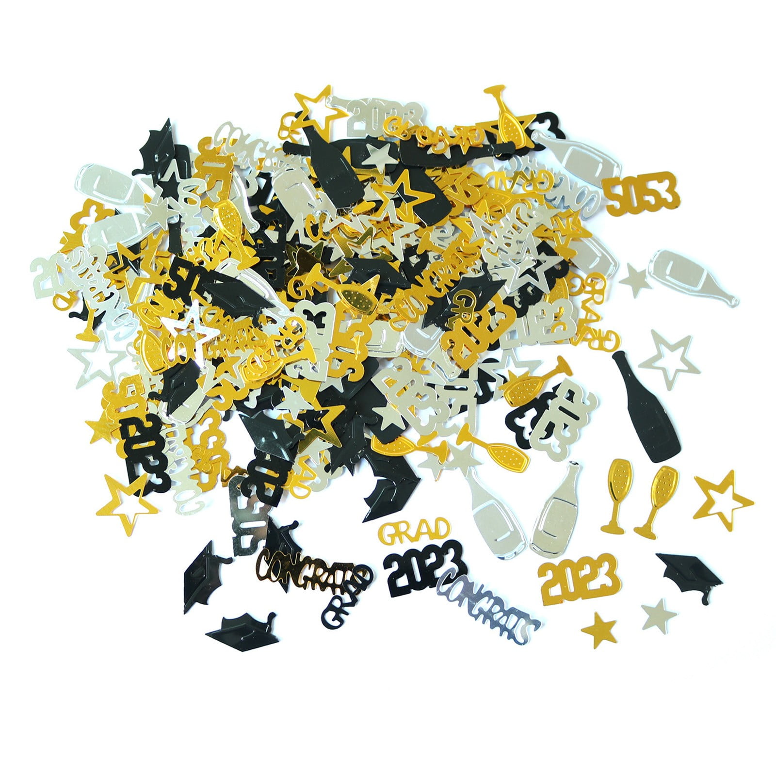 Big Sale! ZBBMUYHGSA Graduation Confetti Black Gold And Silver ...