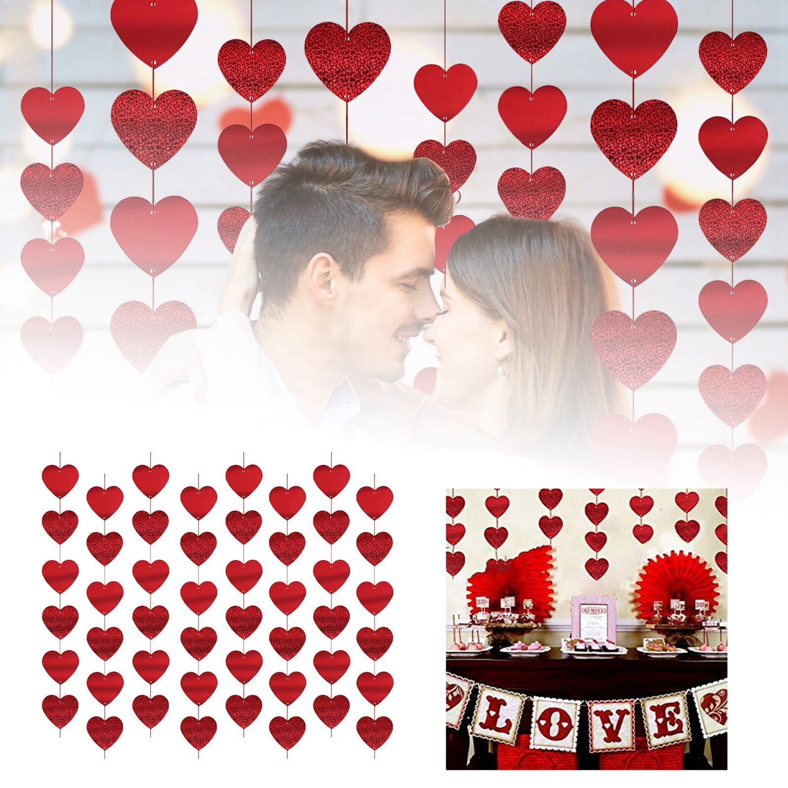 Event & Party Decoration for Valentine’s Day Hanging Rope Wall Garland ...