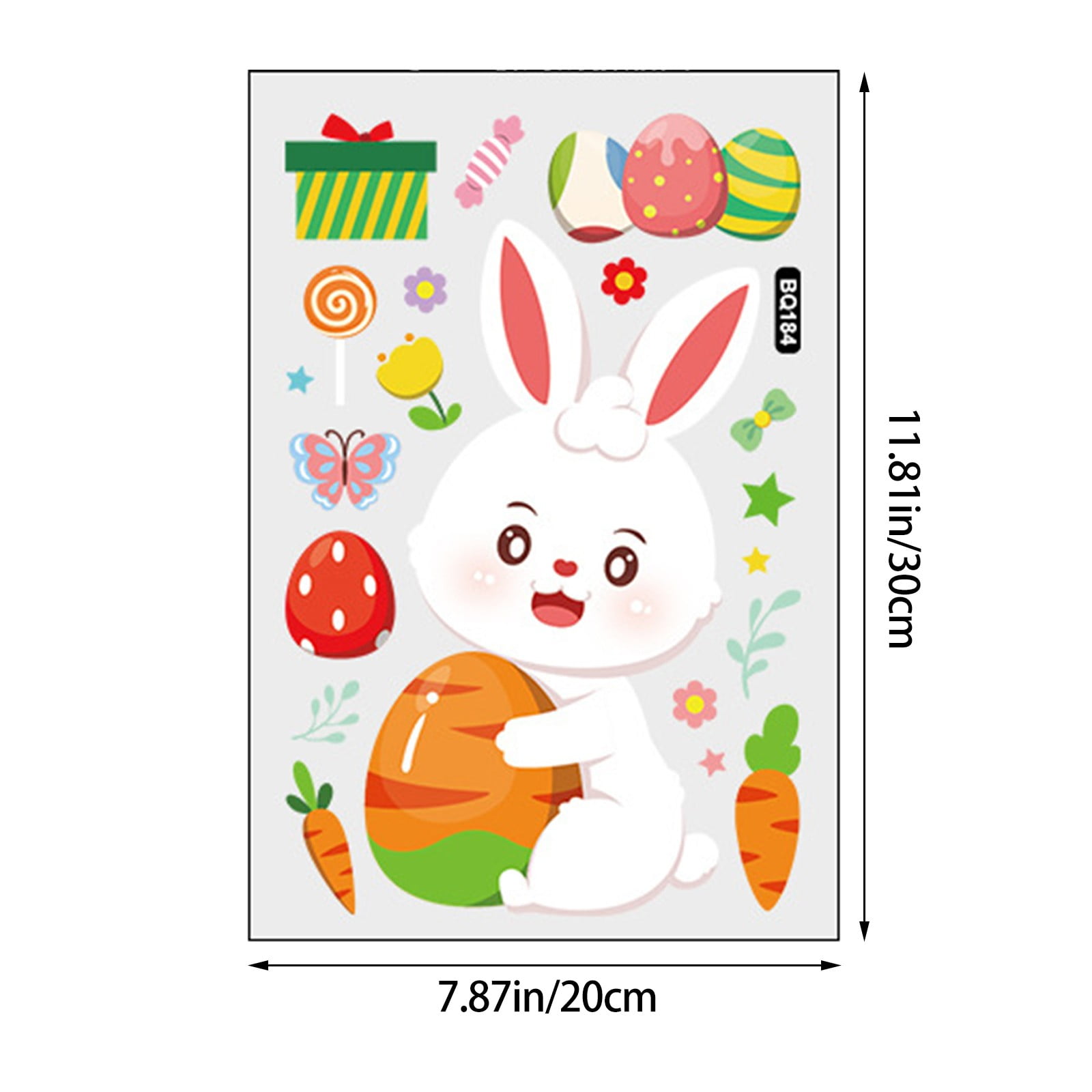 Event & Party - Easter Window Clings Cute Bunny Window Stickers Radish ...