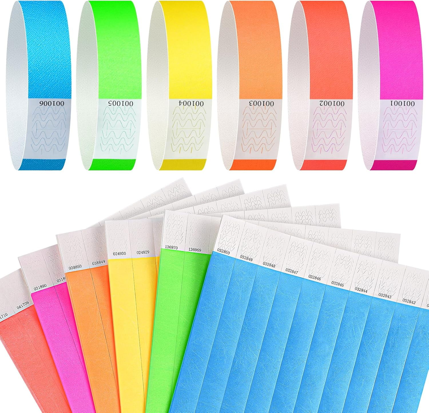 Event Wristbands, 360 Strips Printable Paper Wristbands Neon Color ...