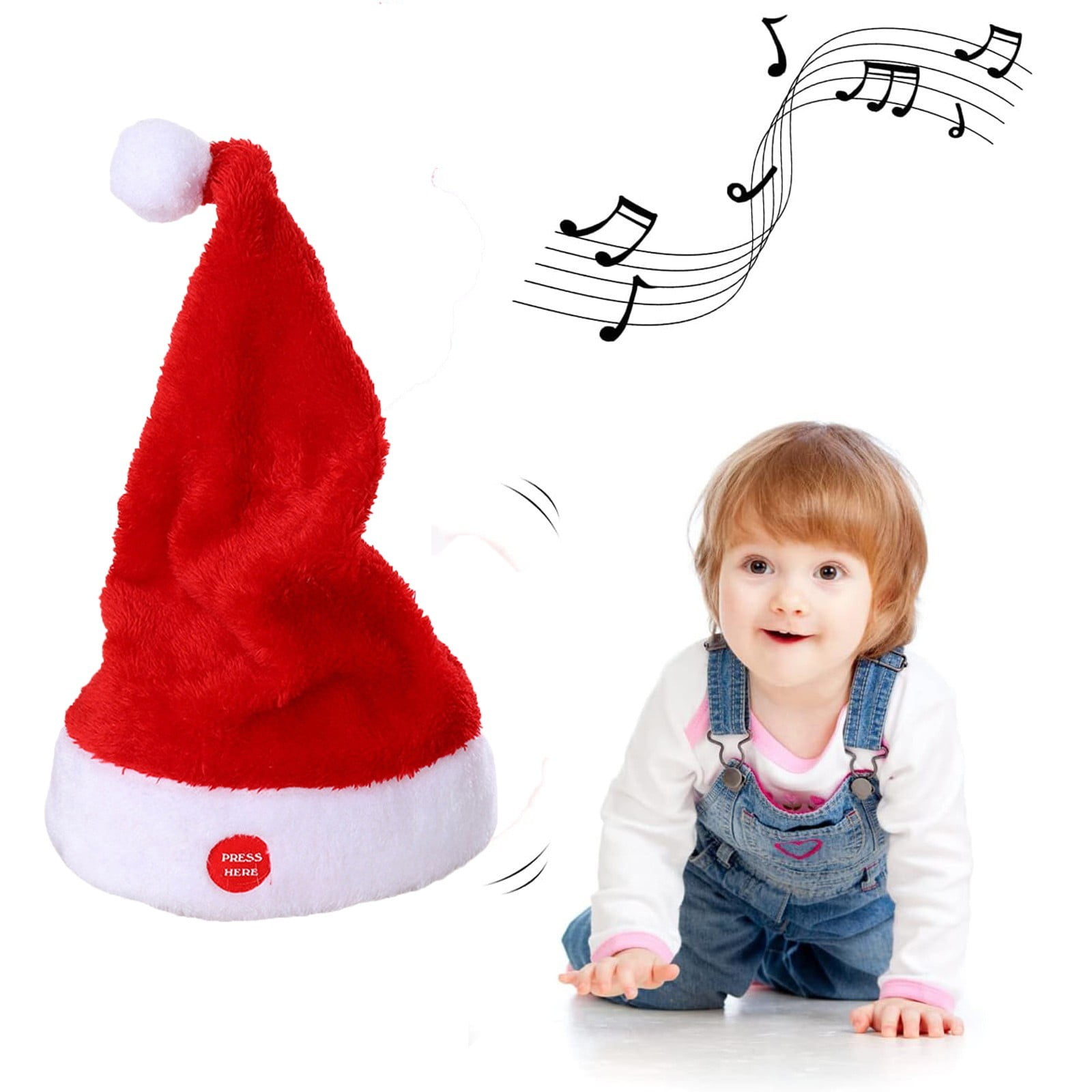 Event and Party Animated Santa Hat with Music and Motion for Holiday ...