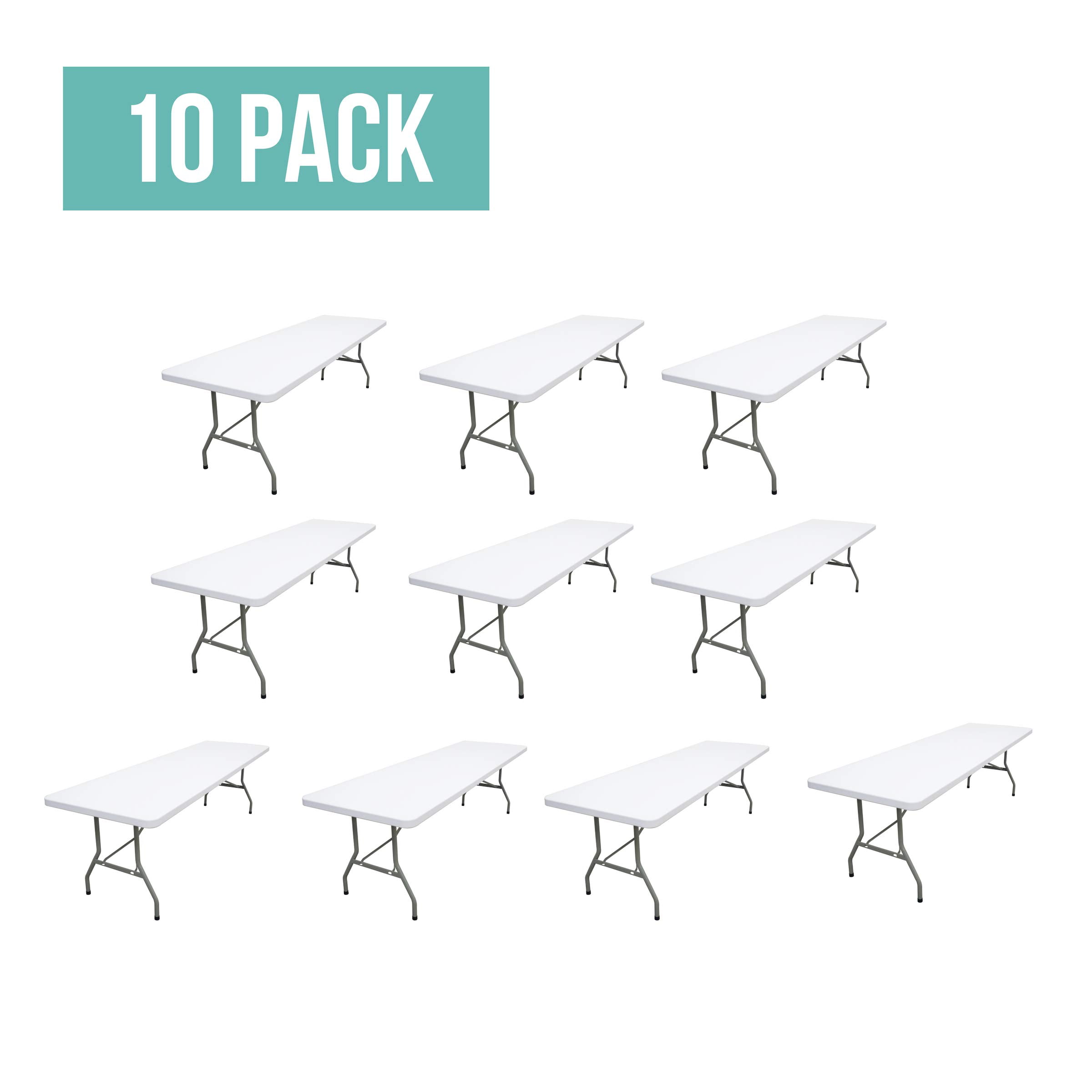 EventStable TitanPRO 96-inch Outdoor Lightweight Folding Table, White ...