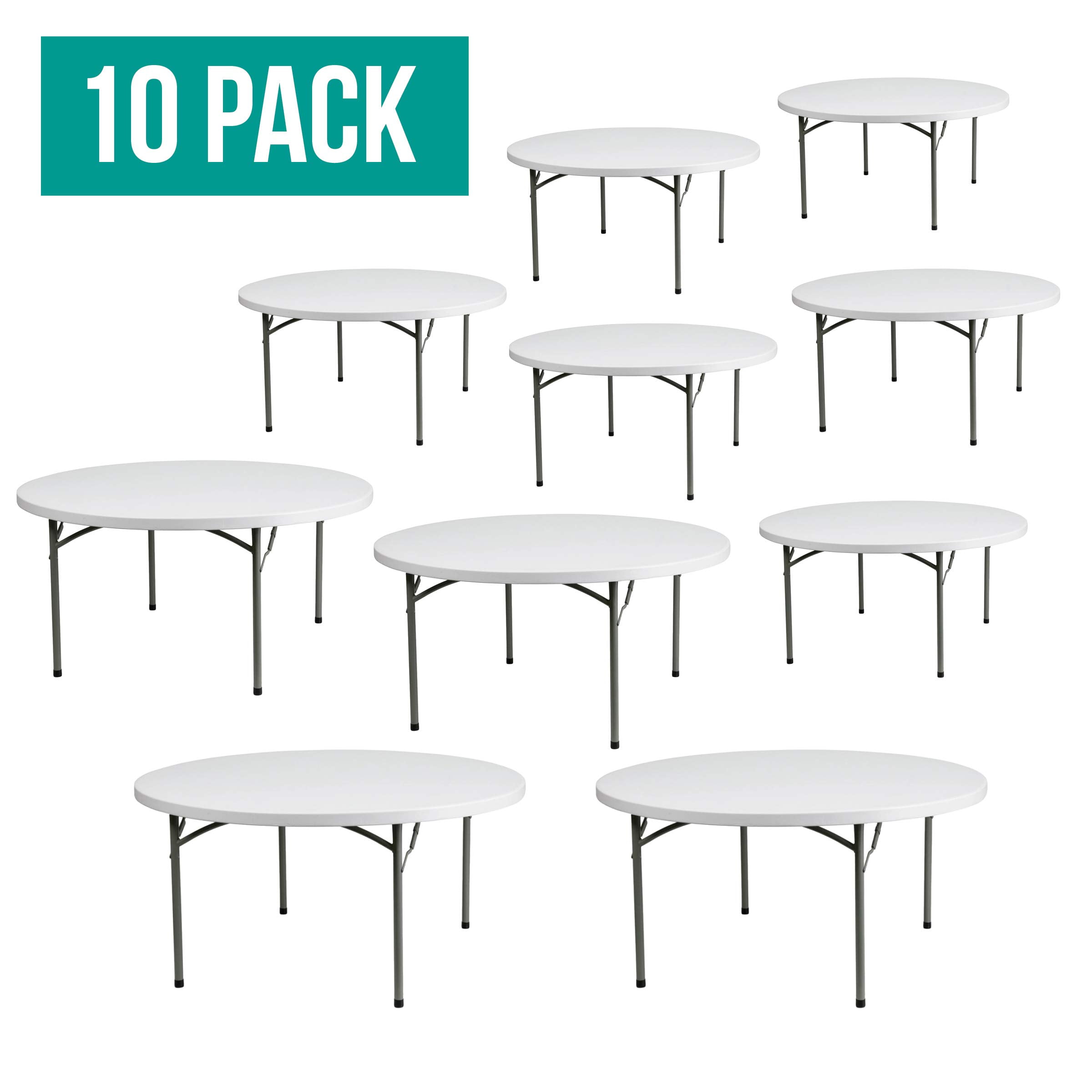EventStable TitanPRO Foldable Plastic Table - 60'' Round, 10-Pack ...