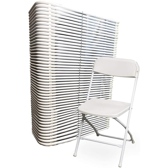 EventStable Titanpro 50-Pack Stackable White Plastic Patio Chairs for ...