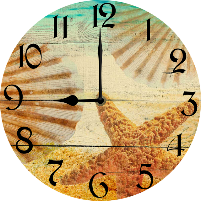 Eveokoki 10 Inch Beach Decorative Wall Clocks Silent Battery Operated ...