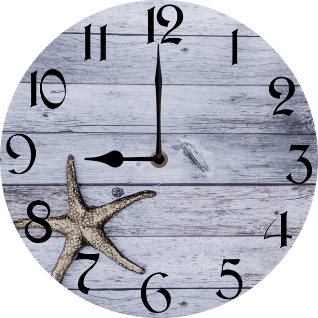 Eveokoki 10 Inch Beach Decorative Wall Clocks Silent Battery Operated ...